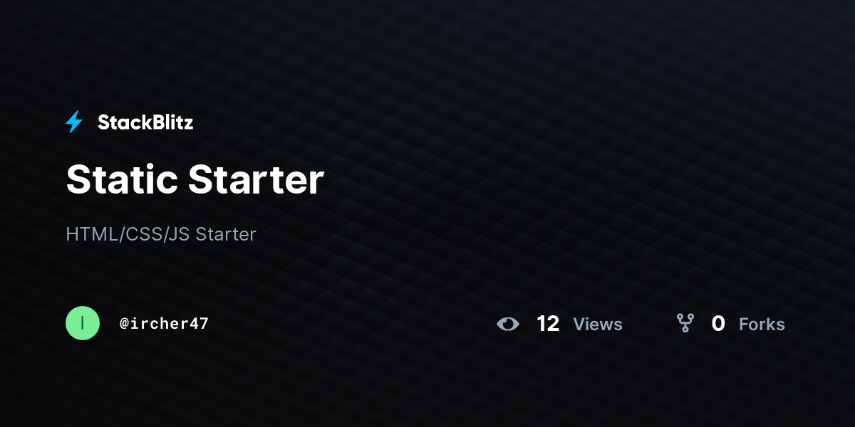 Static Starter - StackBlitz