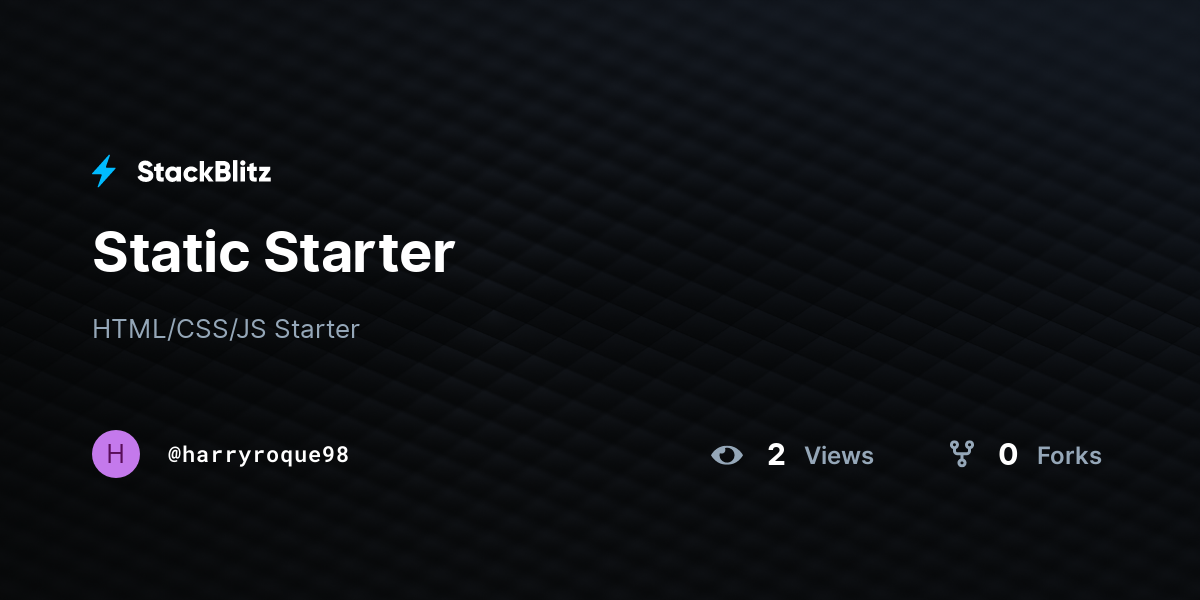 Static Starter - StackBlitz