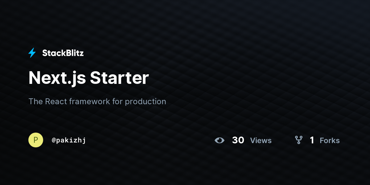 Next.js Starter - StackBlitz
