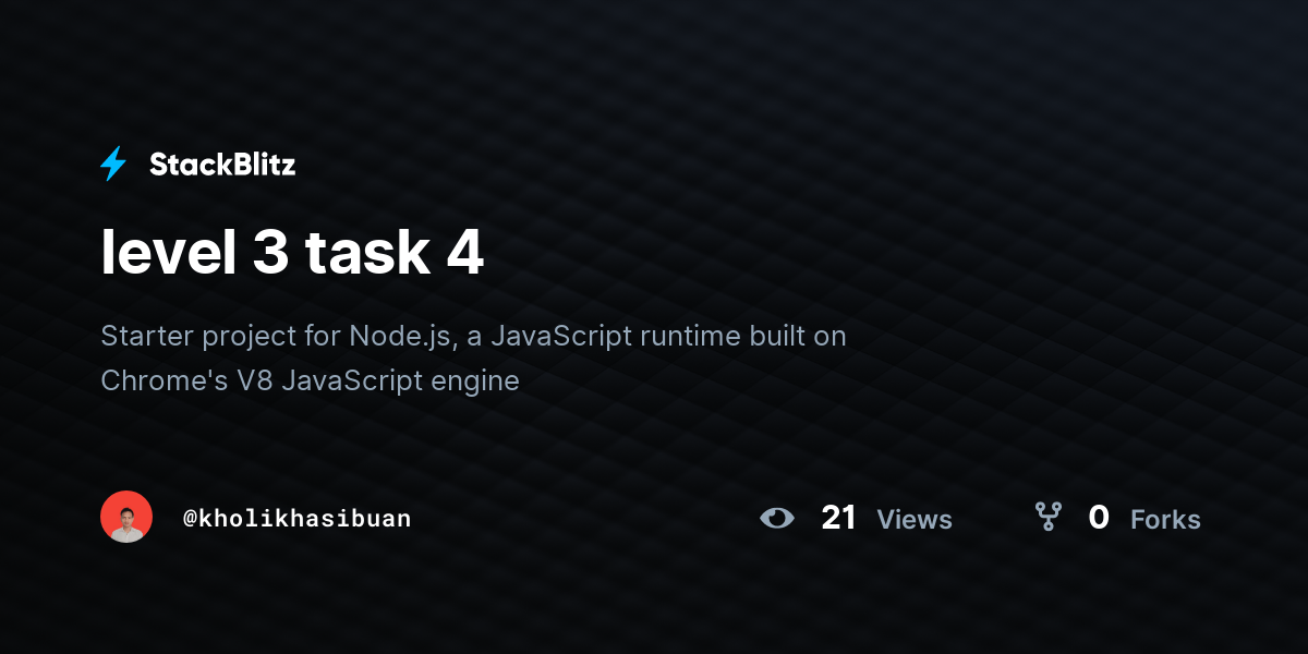 Level 3 Task 4 Stackblitz