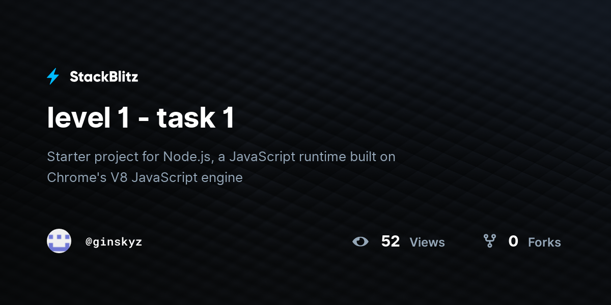 Level 1 Task 1 Stackblitz
