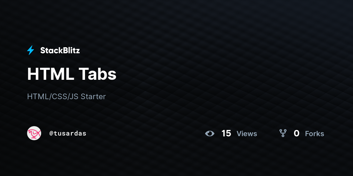 HTML Tabs - StackBlitz
