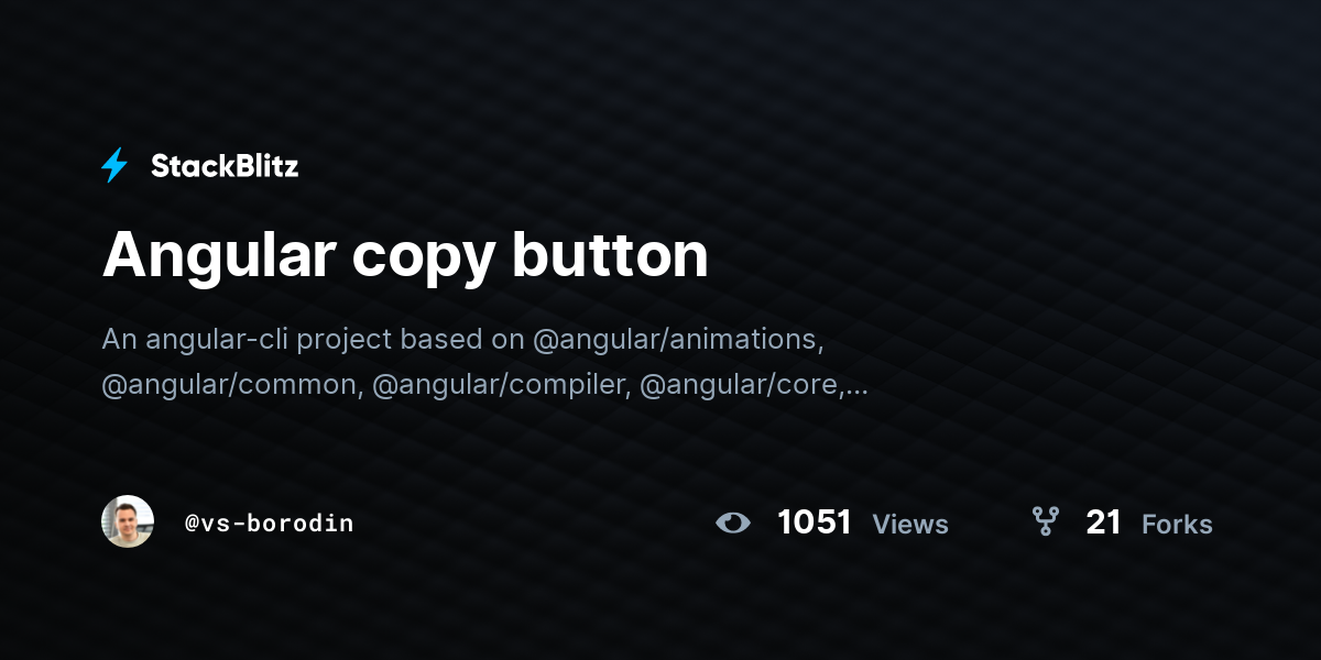 Angular copy button - StackBlitz