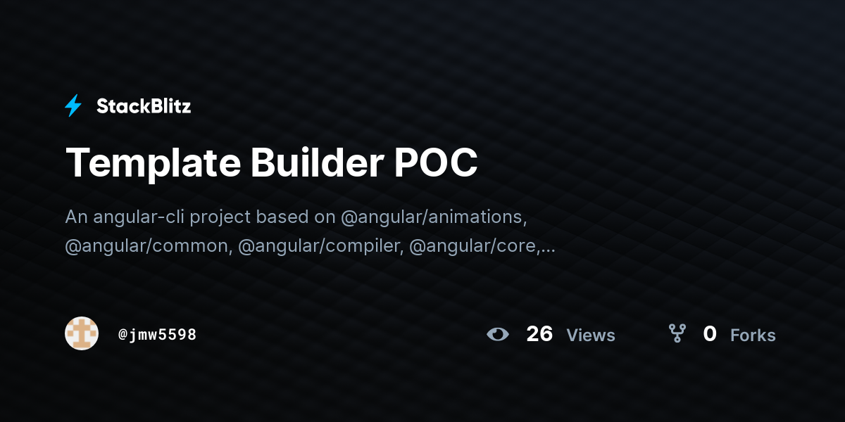 Template Builder POC - StackBlitz