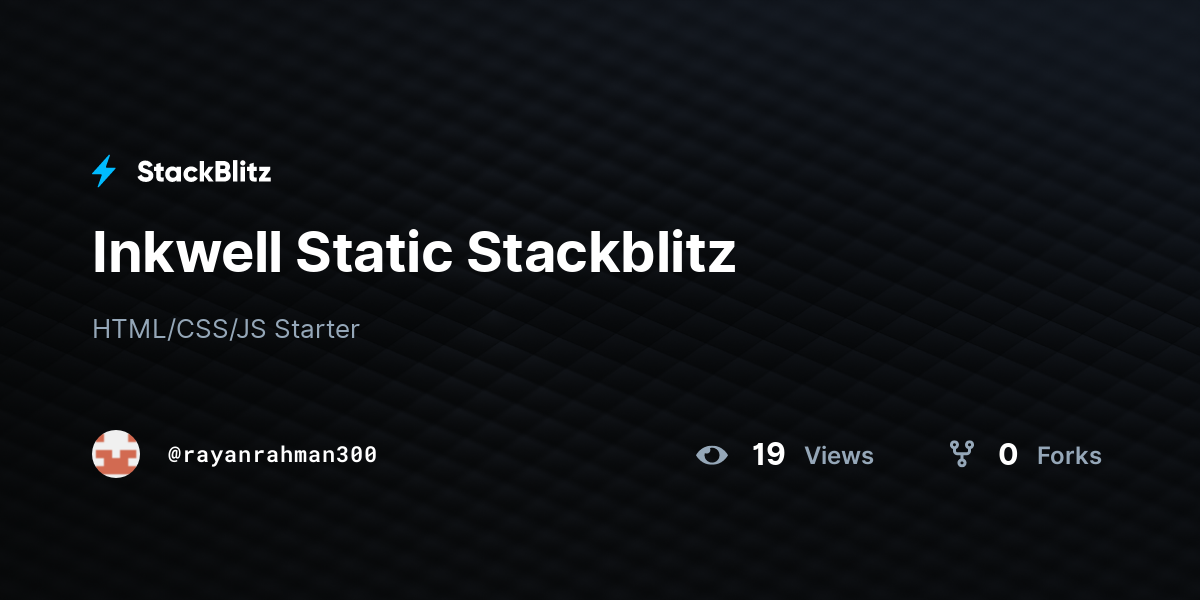 Inkwell Static Stackblitz - StackBlitz