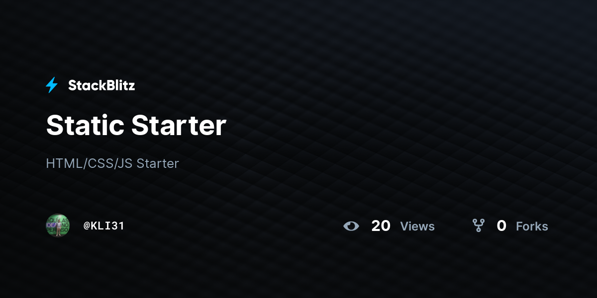 Static Starter - StackBlitz