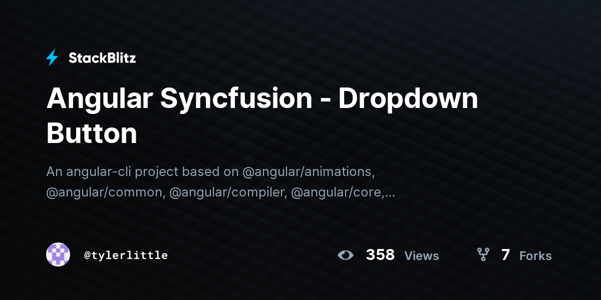 Angular Syncfusion - Dropdown Button - StackBlitz