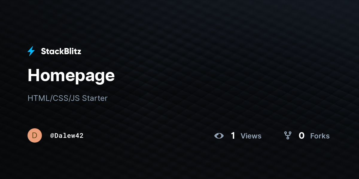 Homepage - StackBlitz