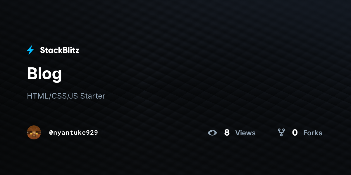 Blog - StackBlitz