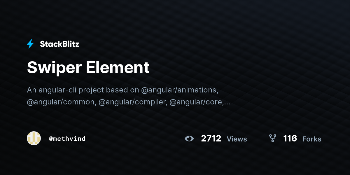 Swiper Element - StackBlitz