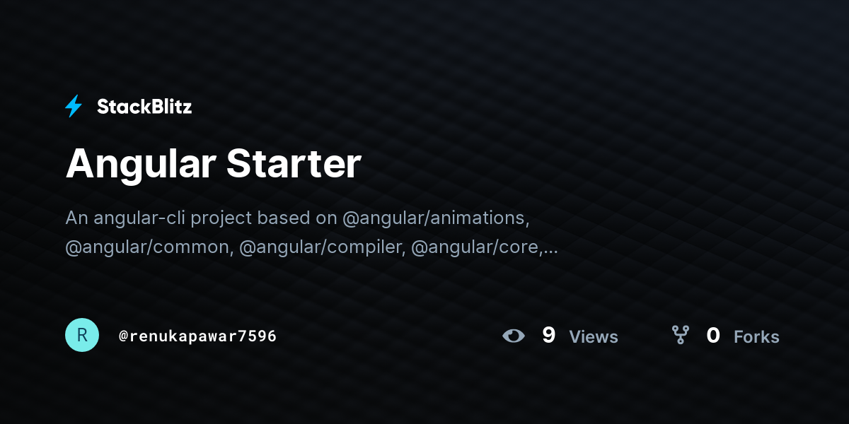 Angular Starter - StackBlitz