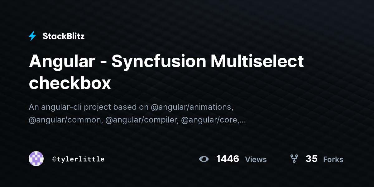 Angular - Syncfusion Multiselect checkbox - StackBlitz