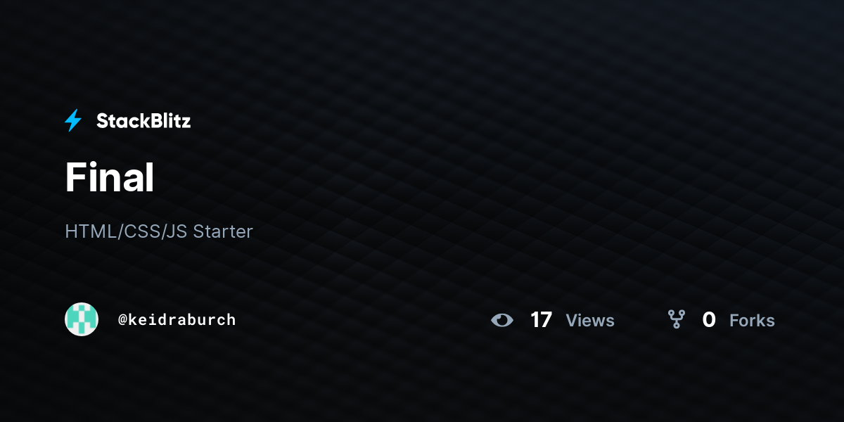 Final - StackBlitz