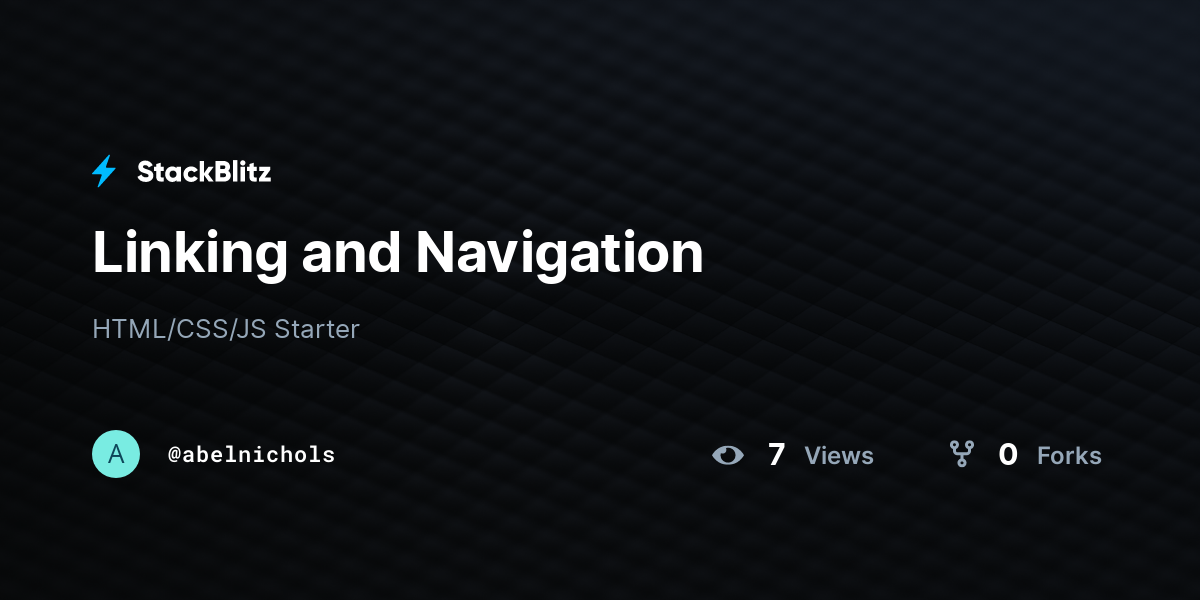 Linking and Navigation - StackBlitz