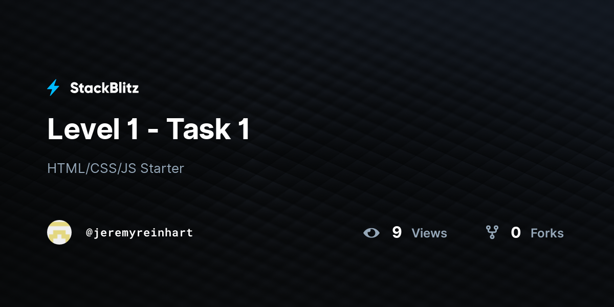 Level 1 - Task 1 - StackBlitz