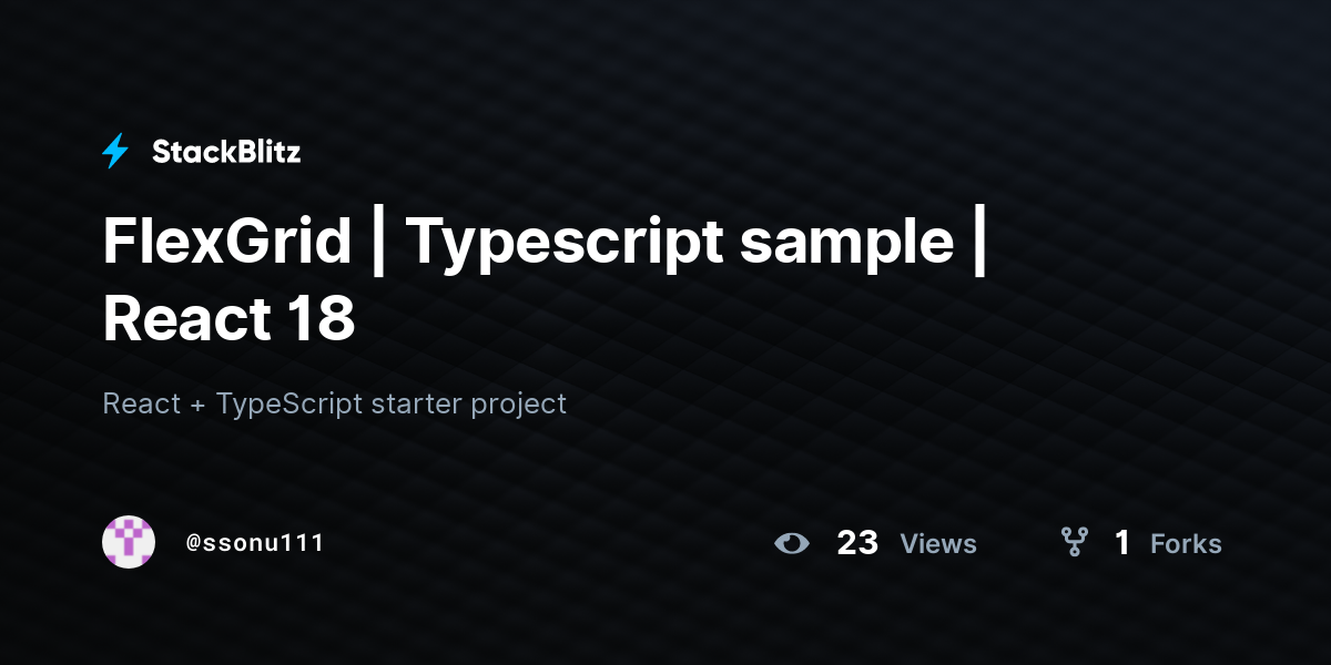 FlexGrid | Typescript sample | React 18 - StackBlitz FlexGrid | Typescript sample | React 18 - StackBlitz
