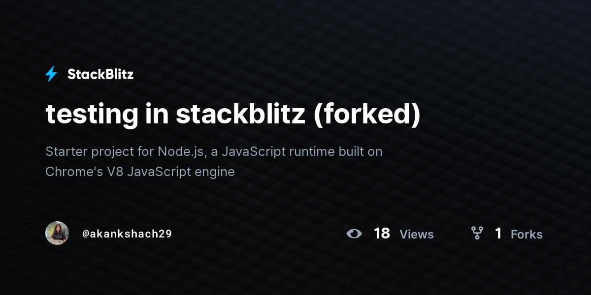 testing in stackblitz (forked) - StackBlitz
