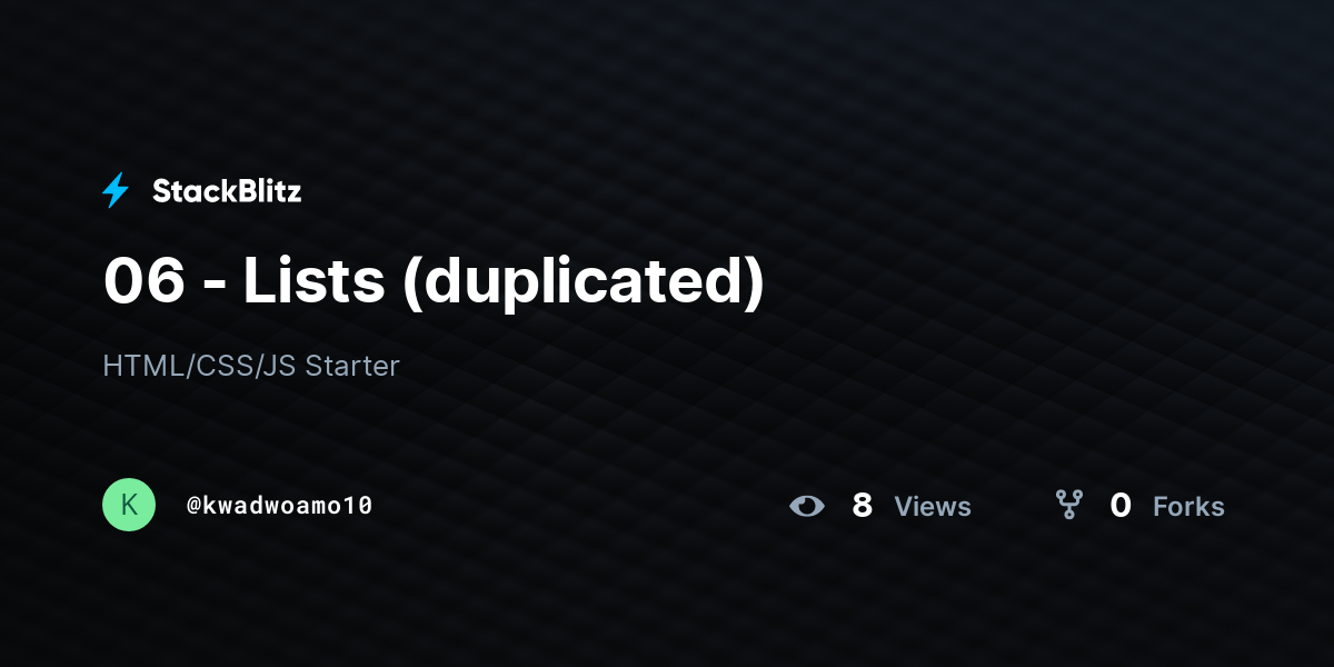 06 - Lists (duplicated) - StackBlitz