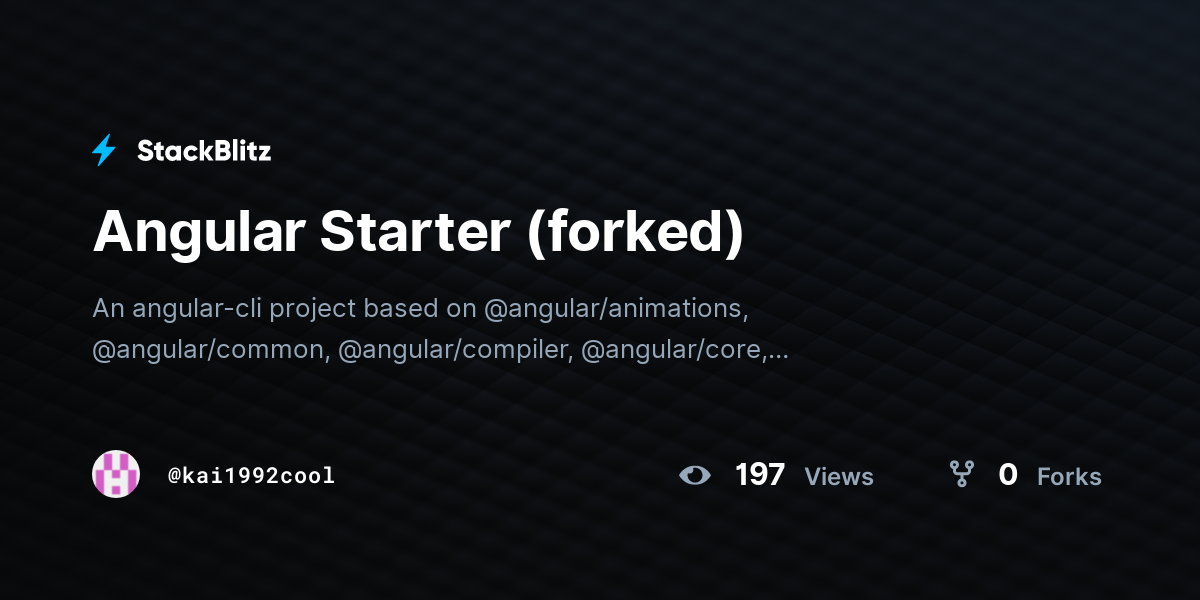 Angular Starter (forked) - StackBlitz