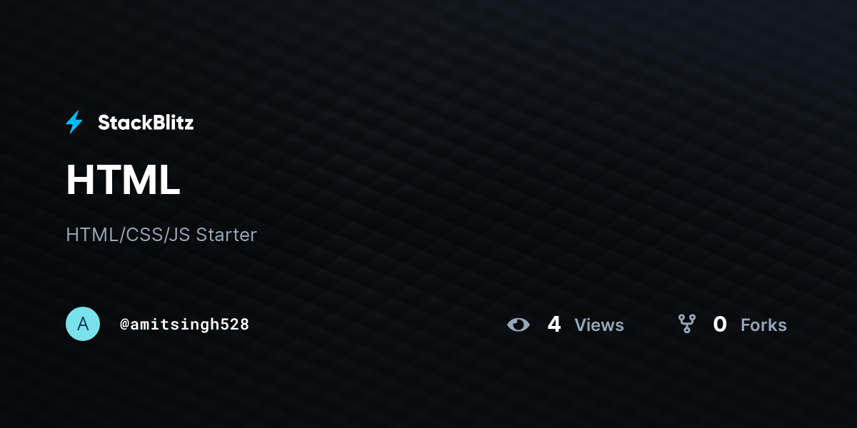 HTML - StackBlitz
