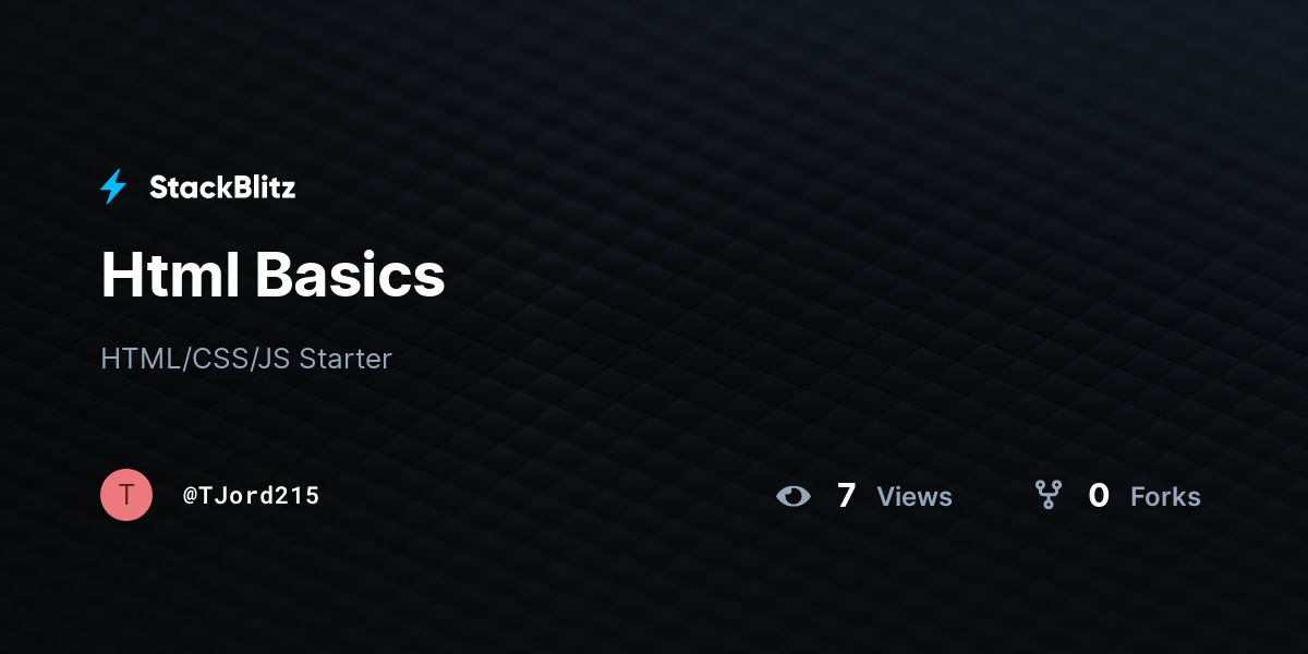 Html Basics - StackBlitz