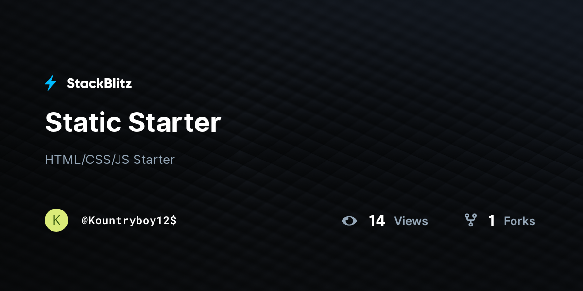 Static Starter - StackBlitz