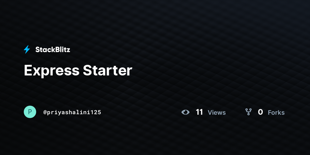 Express Starter - StackBlitz