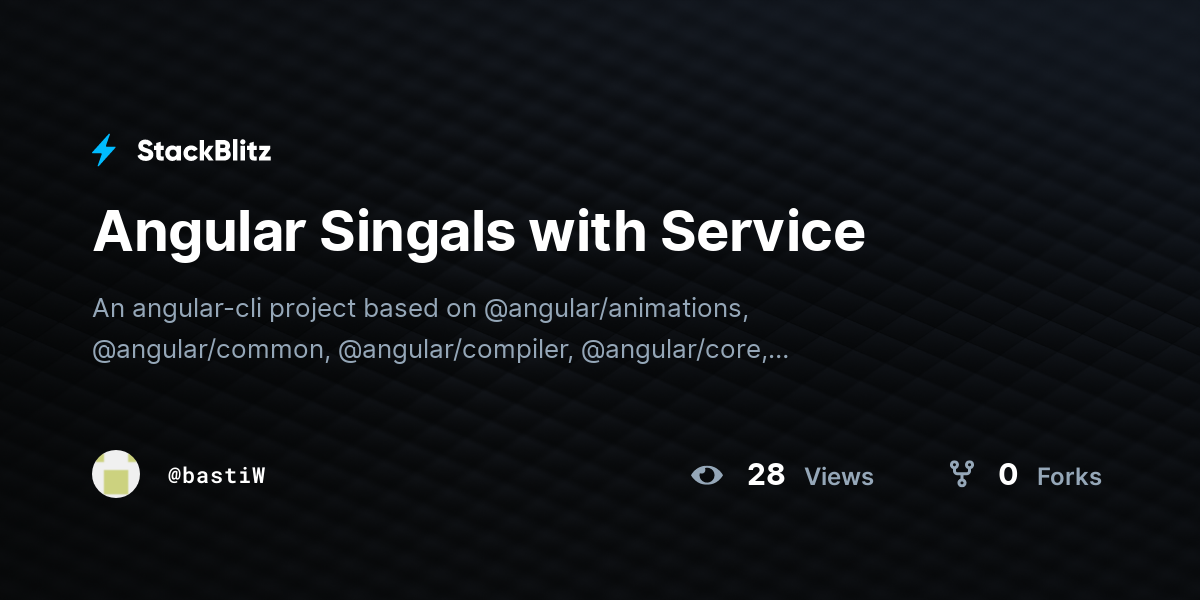 Angular Singals with Service - StackBlitz