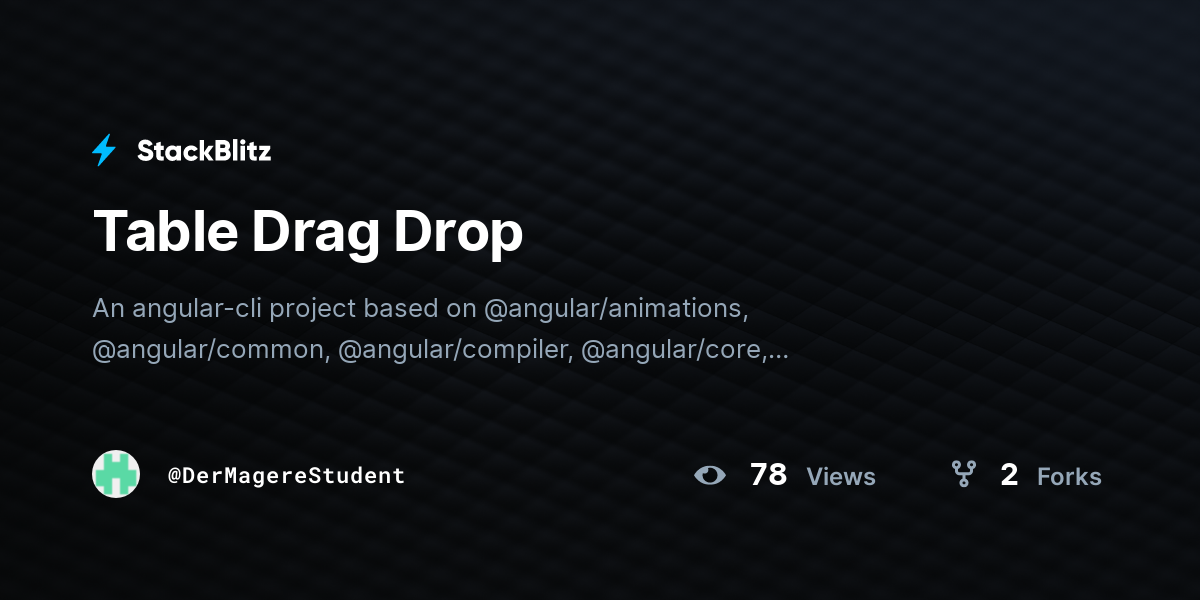 Table Drag Drop - StackBlitz