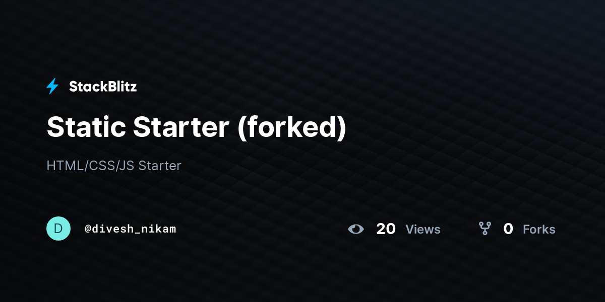 Static Starter (forked) - StackBlitz