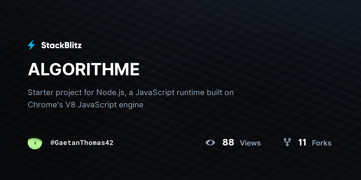 ALGORITHME - StackBlitz