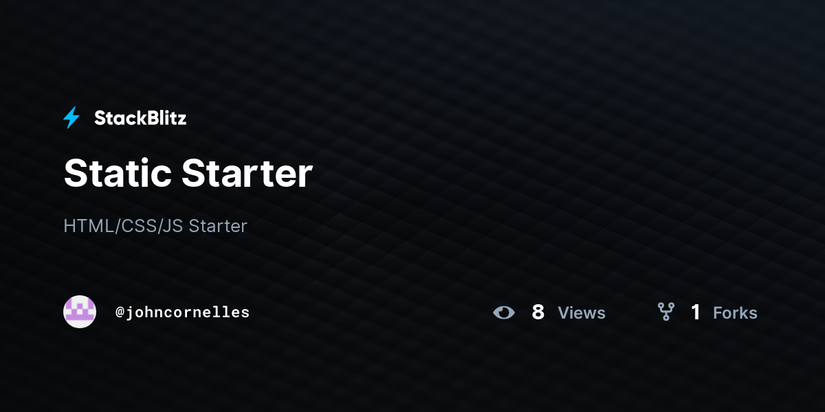 Static Starter - StackBlitz