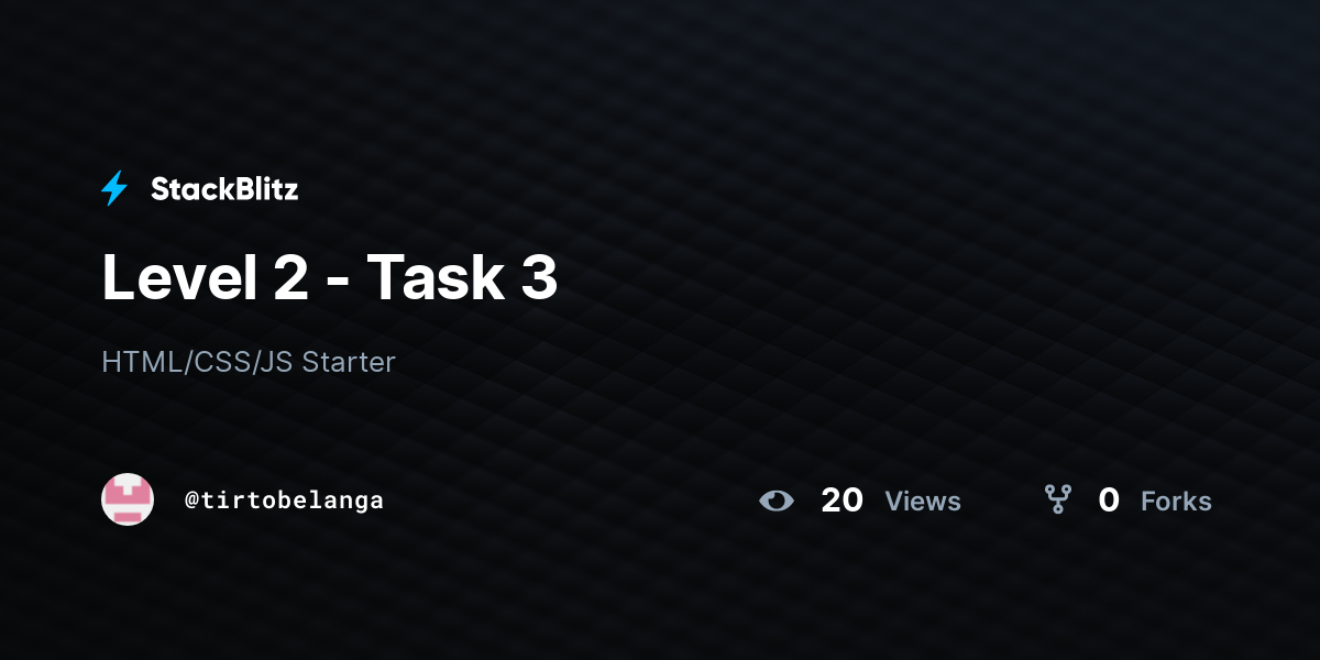 Level 2 - Task 3 - StackBlitz