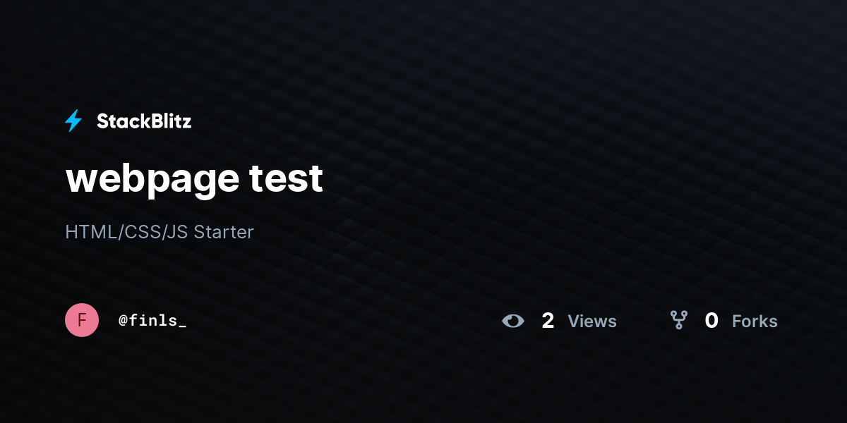 webpage test - StackBlitz