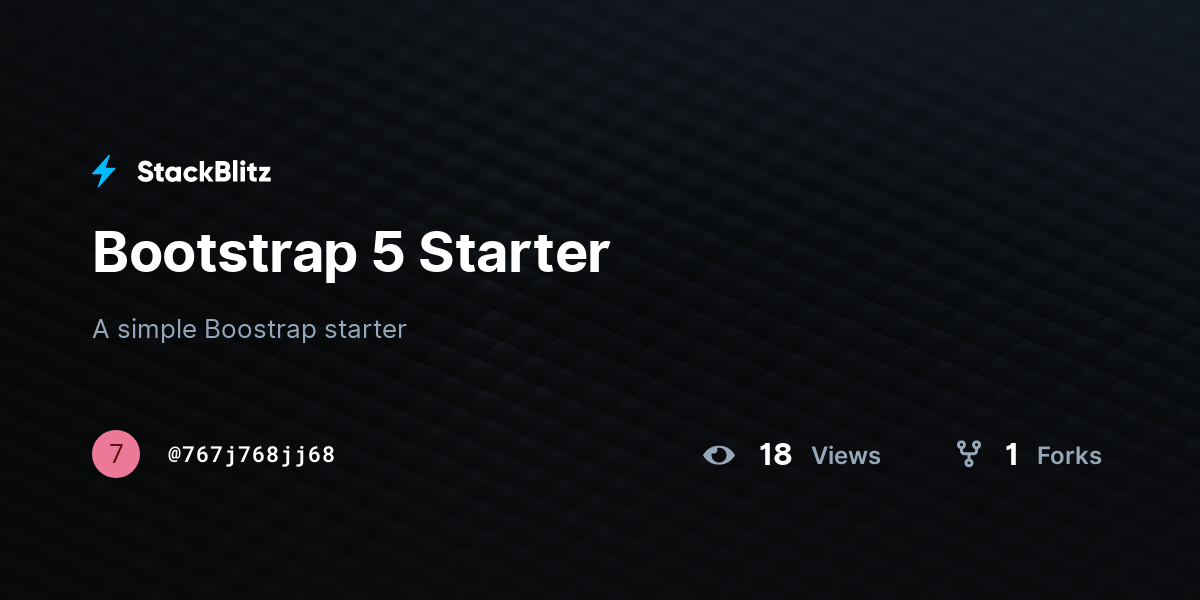 Bootstrap 5 Starter - StackBlitz