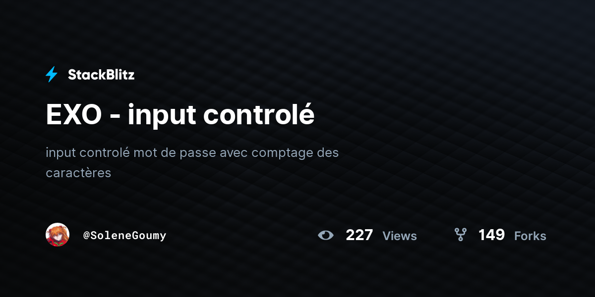 EXO - input controlé - StackBlitz