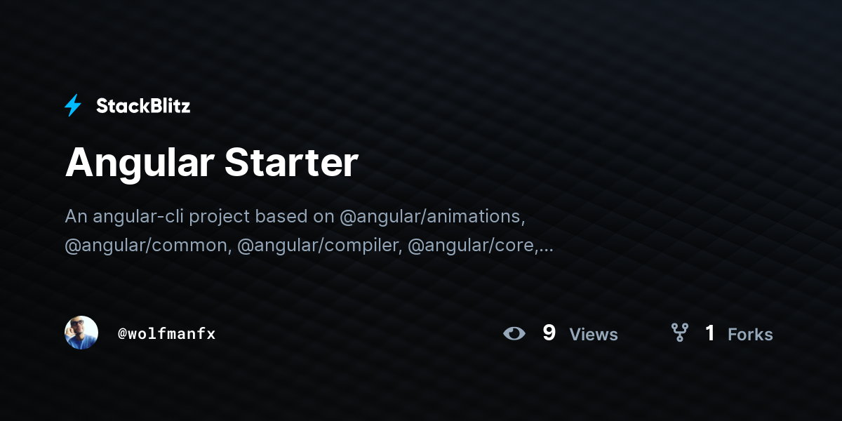 Angular Starter - StackBlitz