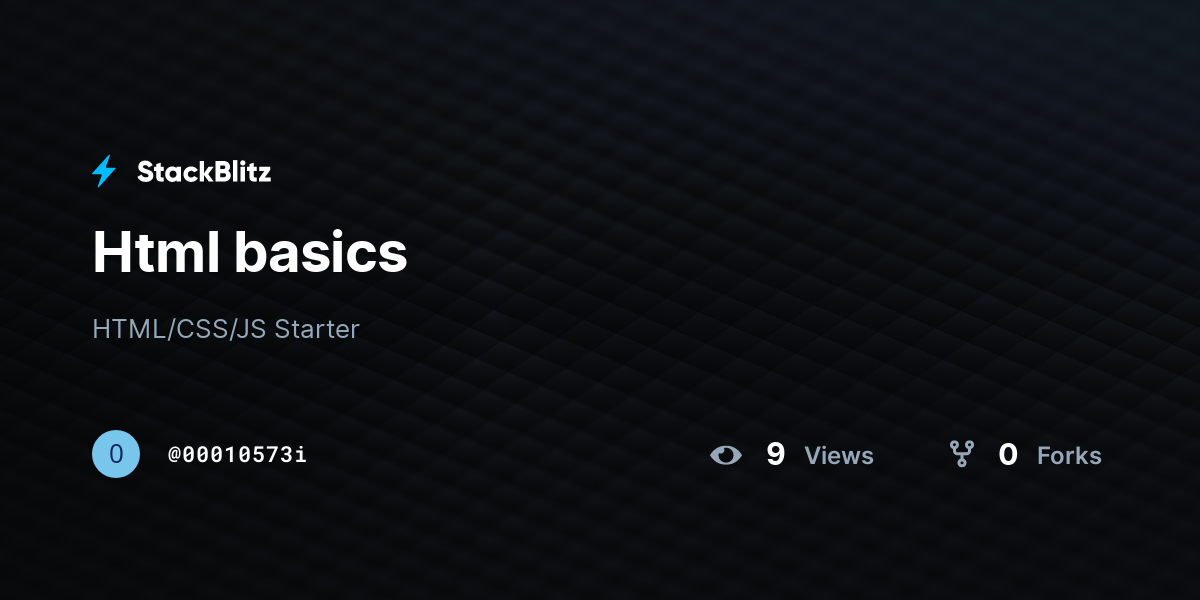 Html basics - StackBlitz