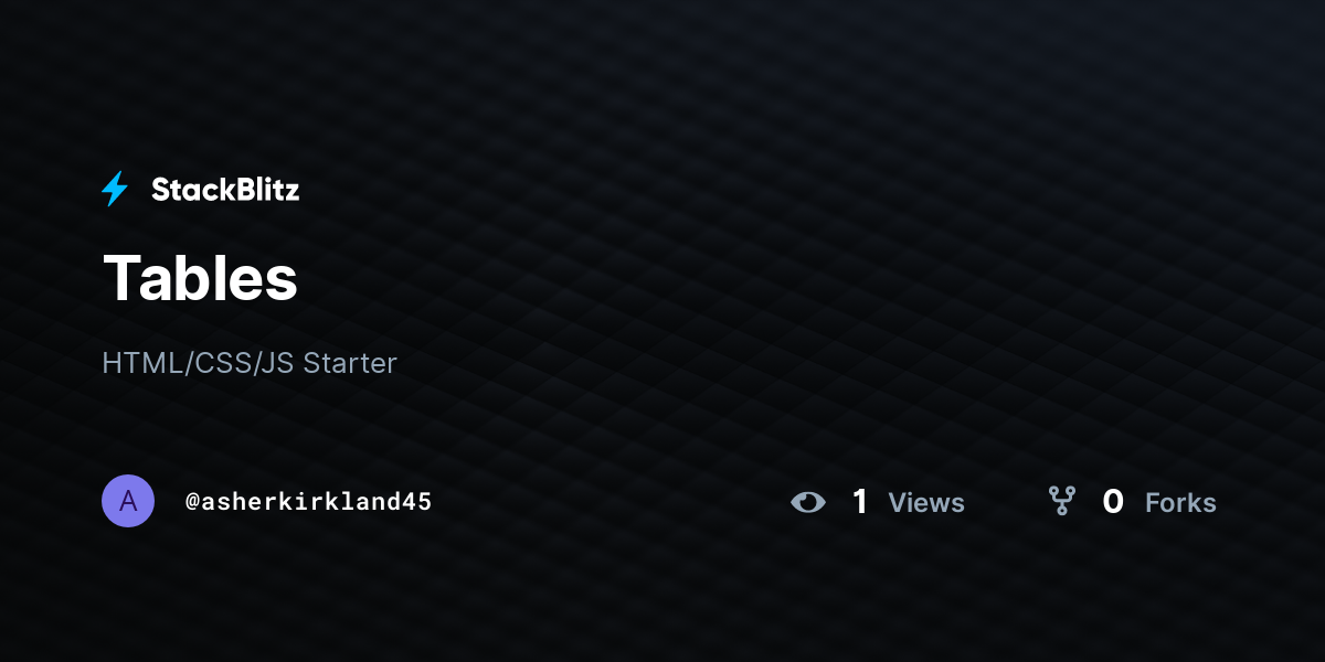 Tables - StackBlitz