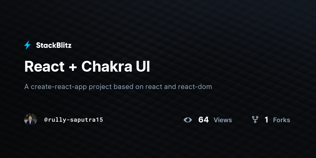 React + Chakra UI - StackBlitz