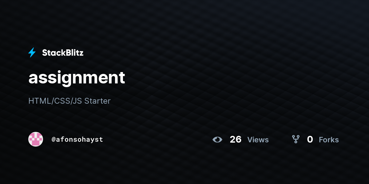 assignment - StackBlitz