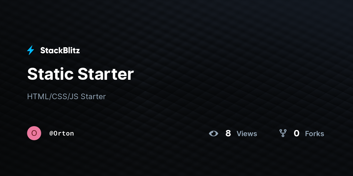 Static Starter - StackBlitz