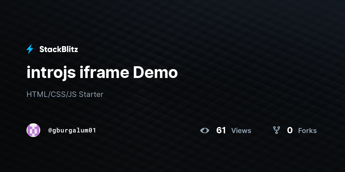 introjs iframe Demo - StackBlitz introjs iframe Demo - StackBlitz