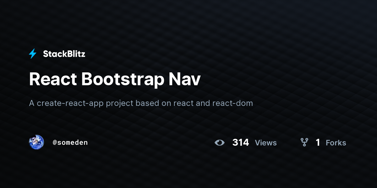 React Bootstrap Nav - StackBlitz