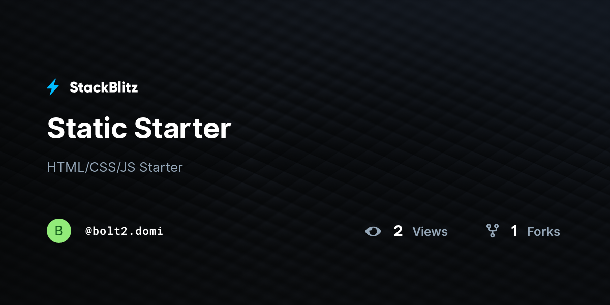 Static Starter - StackBlitz