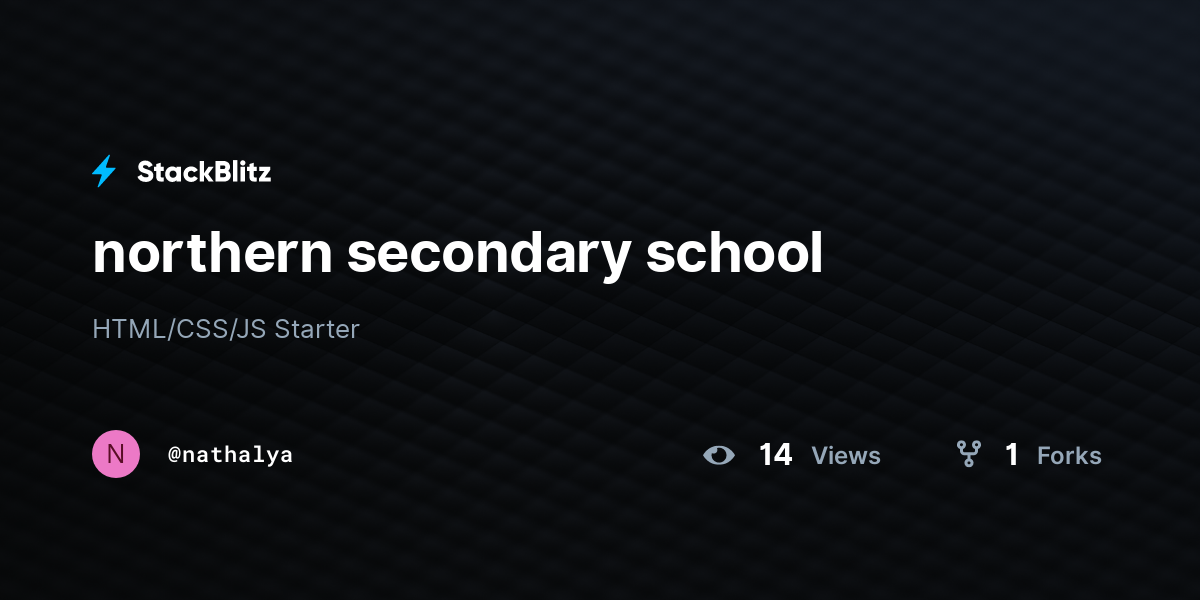 northern secondary school - StackBlitz