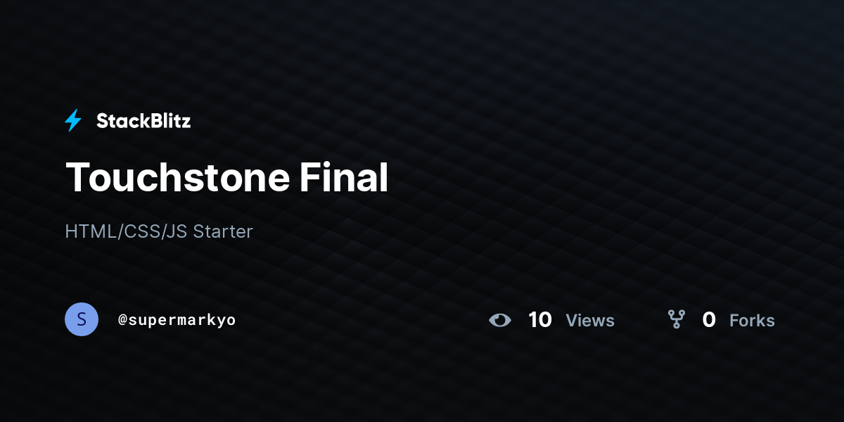 Touchstone Final - StackBlitz