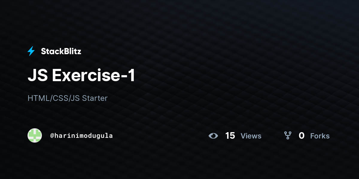 JS Exercise-1 - StackBlitz