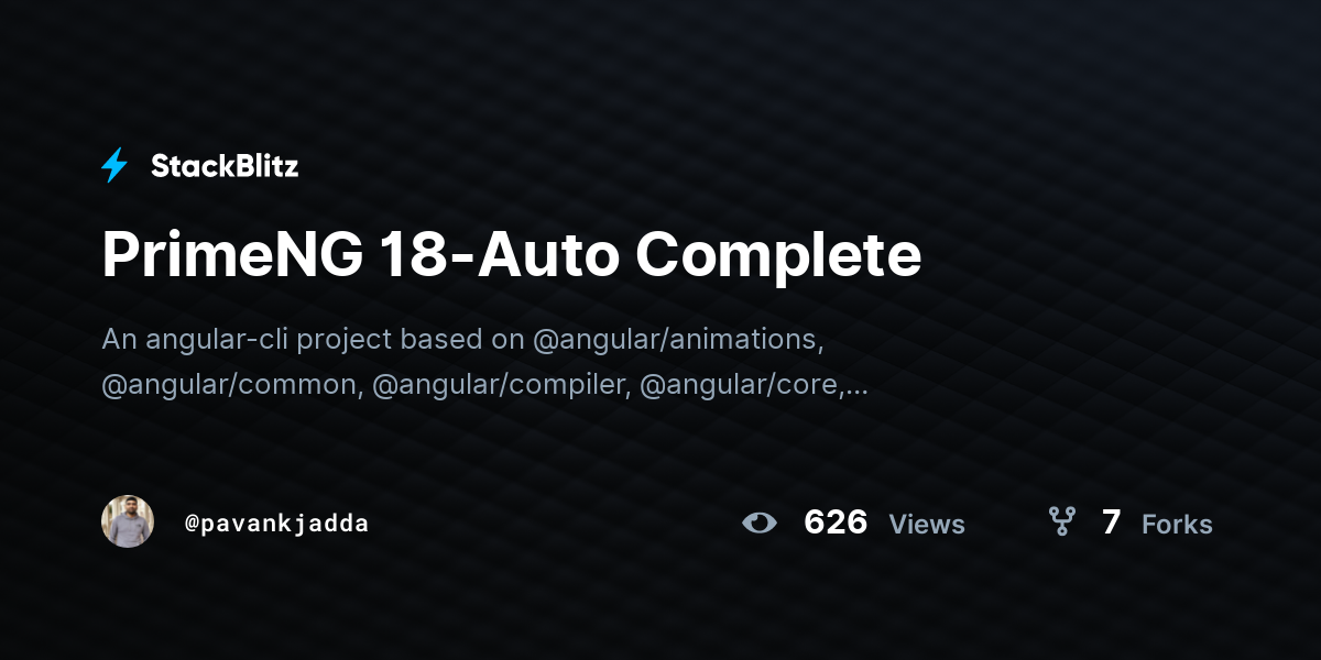 PrimeNG 18-Auto Complete - StackBlitz