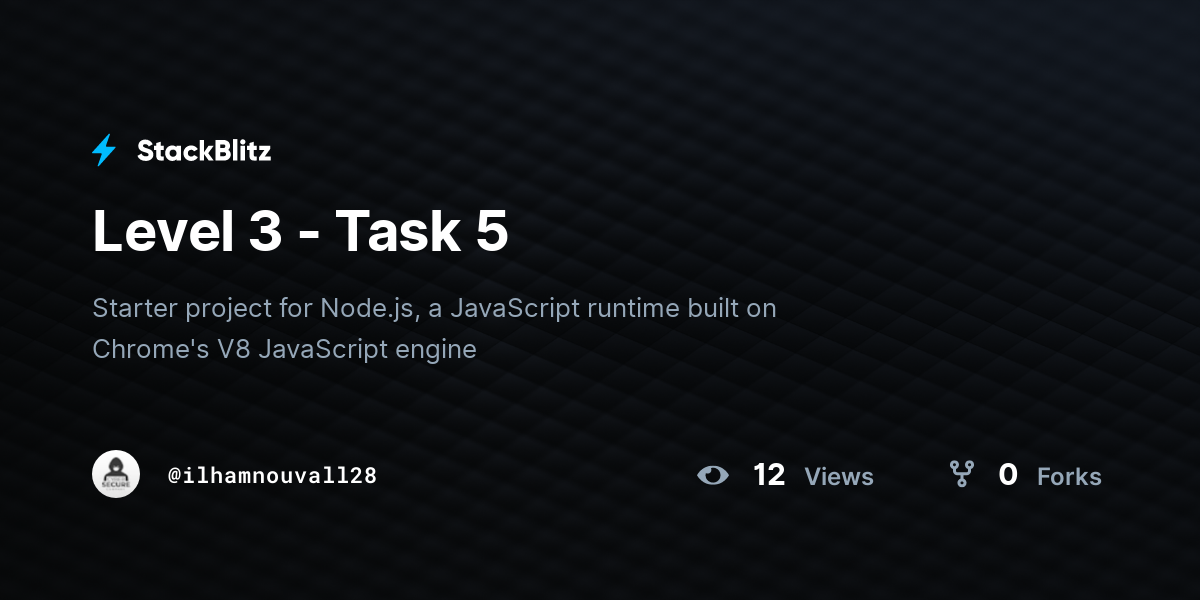 Level 3 - Task 5 - StackBlitz